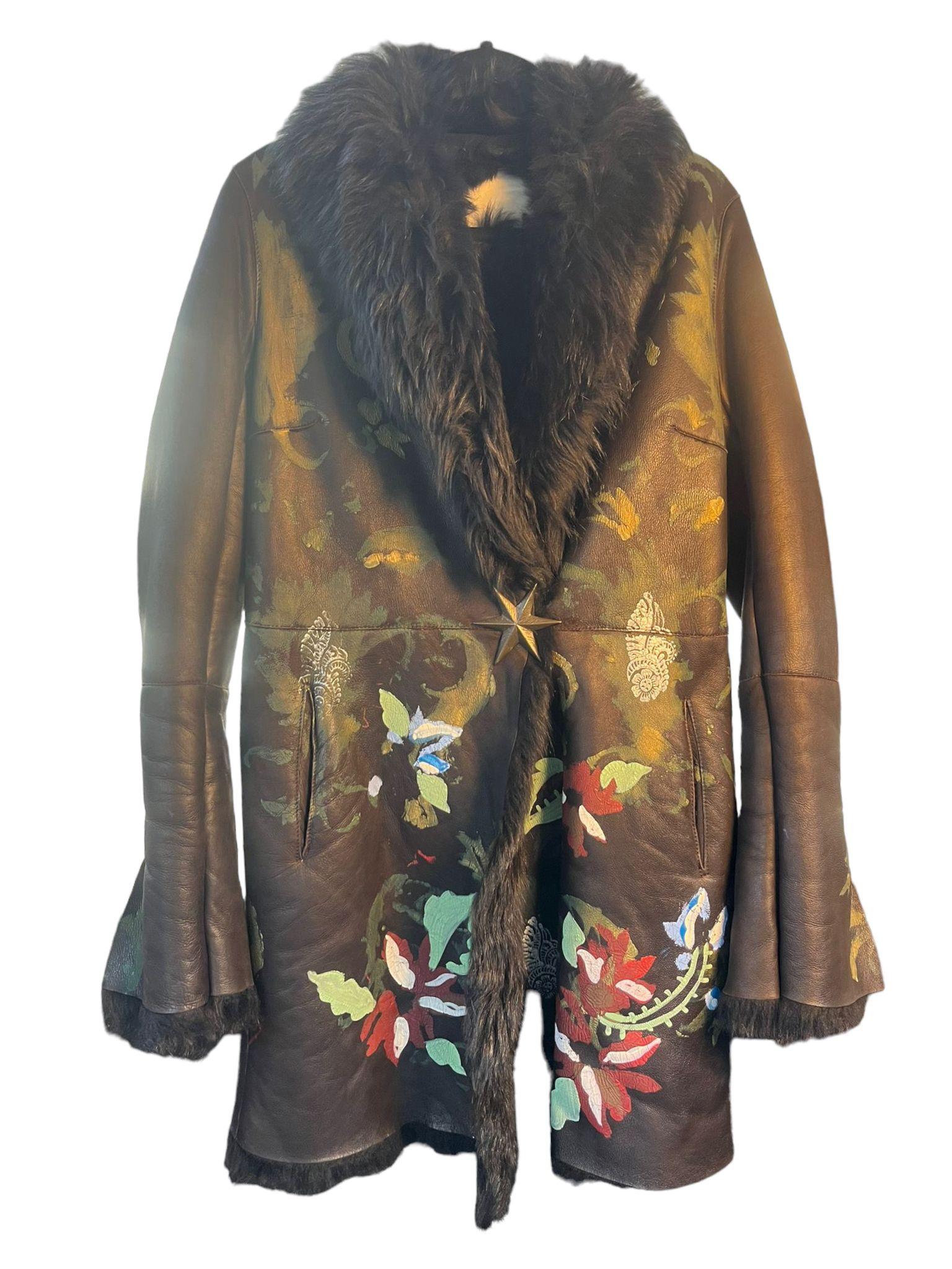 Hand painted fur coat combined with leather - my private closet